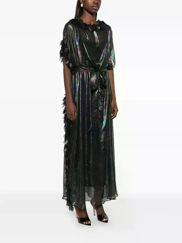 BARUNI Coreopsis Maxi Dress With Belted Waist - Black