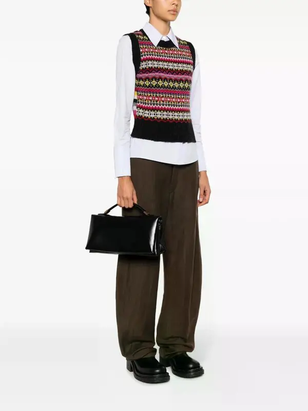 Marni Prisma Logo-stamp Leather Tote Bag