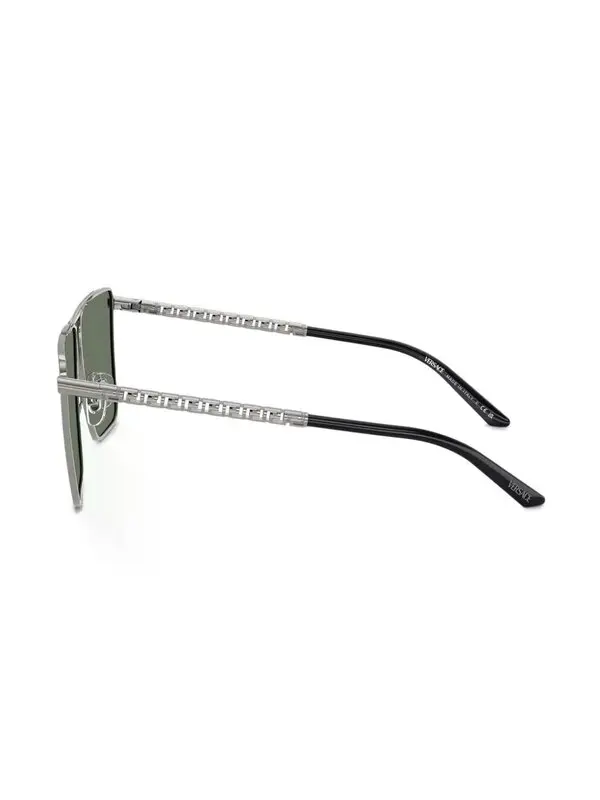 Versace Tubular Greca Aviator Sunglasses - Silver