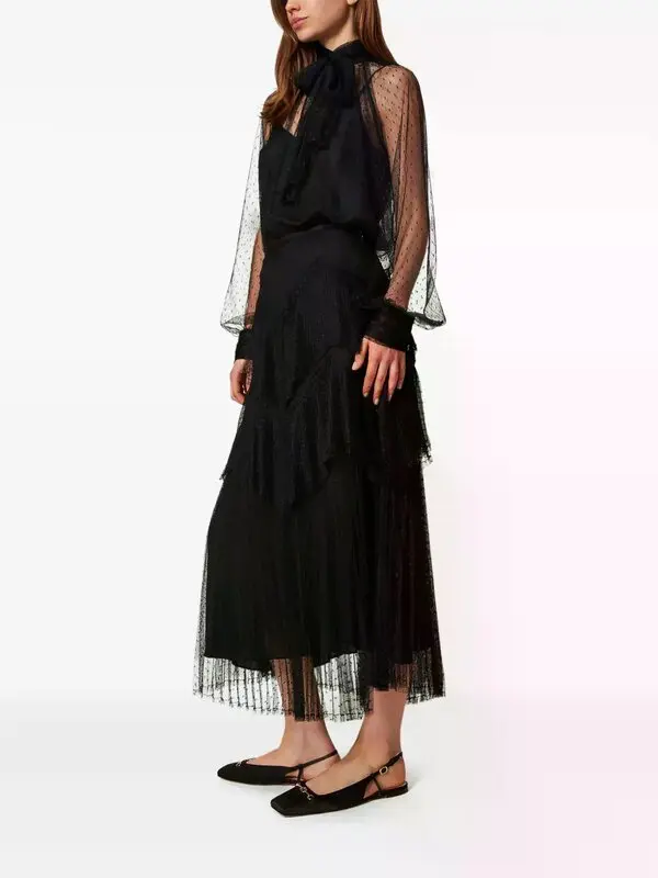 TWINSET Pleated Tiered Skirt