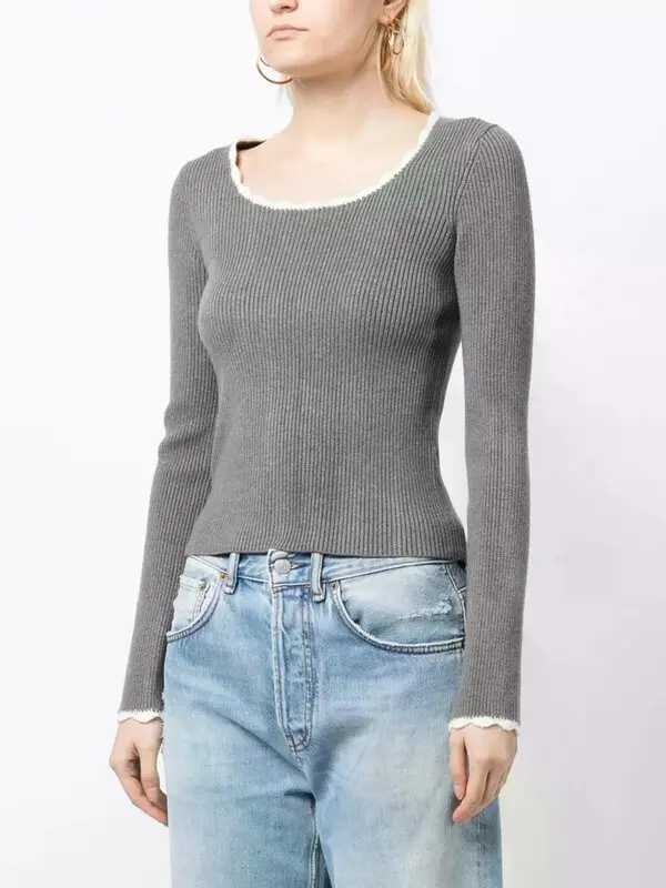 B+AB Scallop-collar Ribbed Jumper