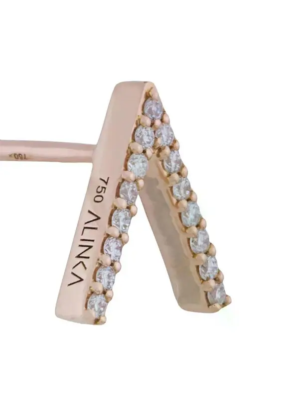ALINKA 18kt Rose Gold Diamond Initial 'a' Stud Earring