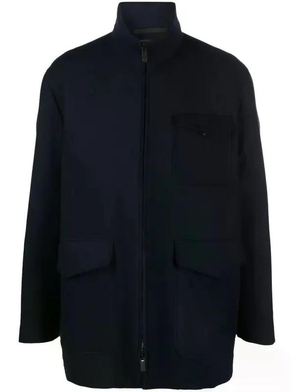 Giorgio Armani Virgin Wool Zip-up Coat