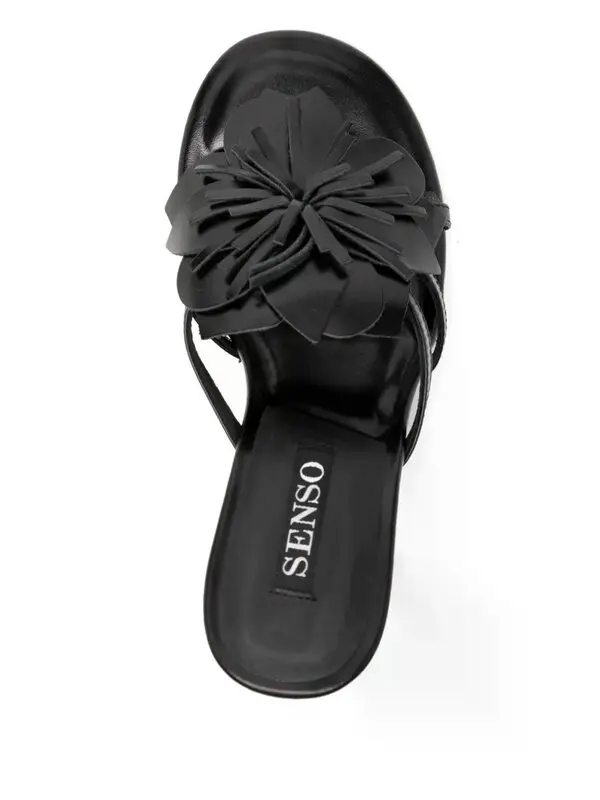 Senso Uniss I Sandals With Floral Appliqu - Black