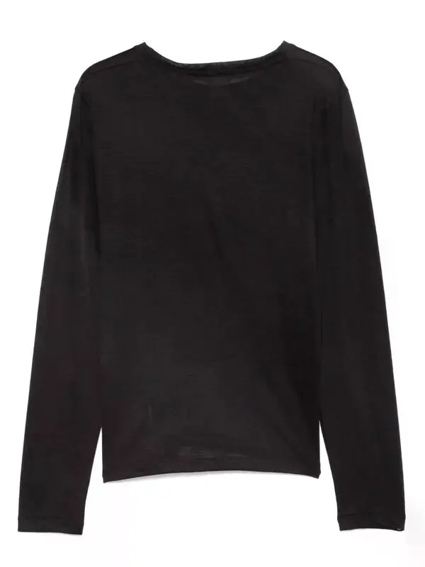 Massimo Alba Fine Knit Wool T-shirt - Black