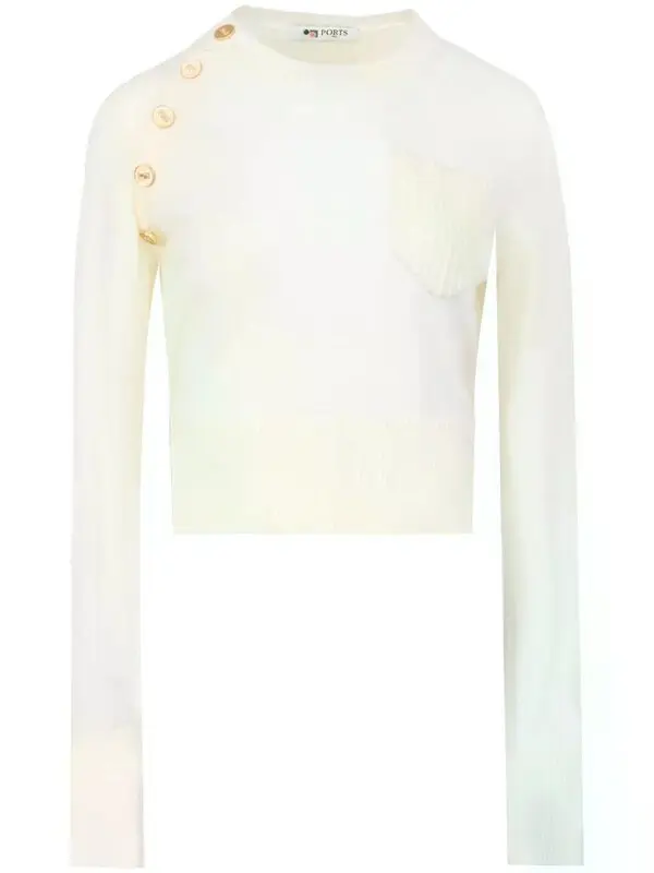 Ports 1961 Wool Jumper With Logo-engraved Buttons - Neutrals