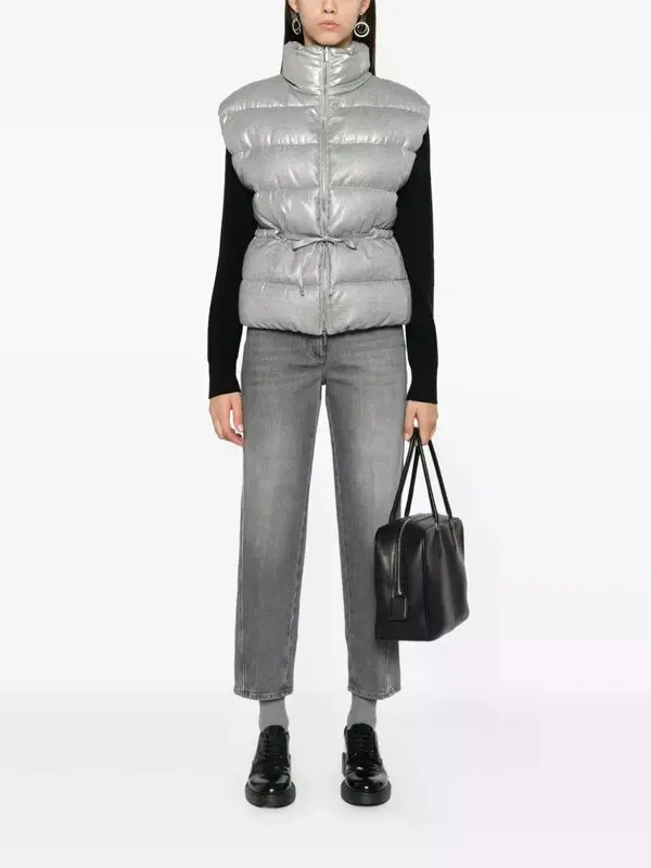 Peserico Lamé Effect Puffer Gilet
