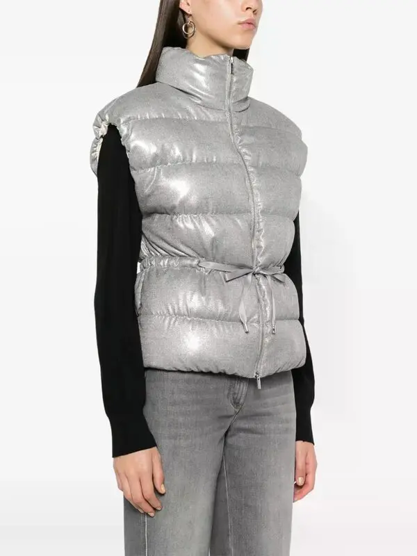 Peserico Lamé Effect Puffer Gilet