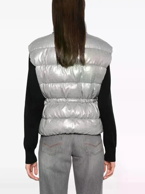 Peserico Lamé Effect Puffer Gilet