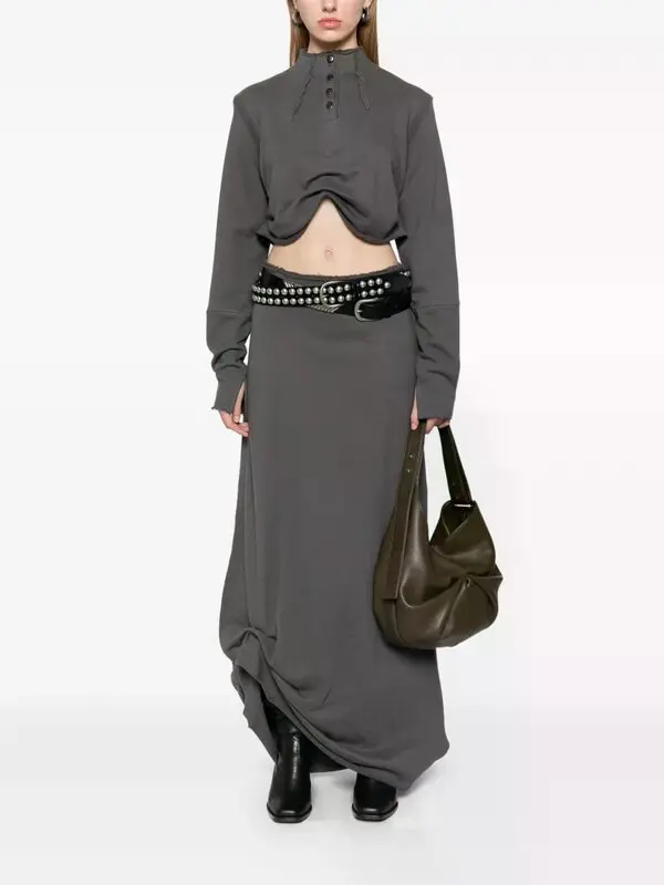ELENA VELEZ Cropped Sweatshirt With High Neck - Grey