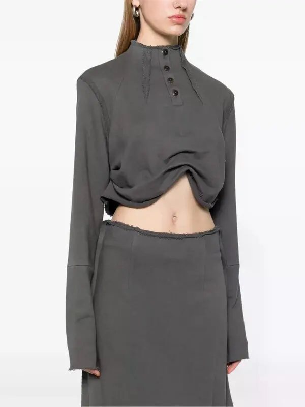 ELENA VELEZ Cropped Sweatshirt With High Neck - Grey