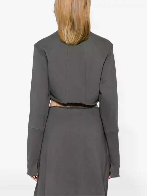 ELENA VELEZ Cropped Sweatshirt With High Neck - Grey
