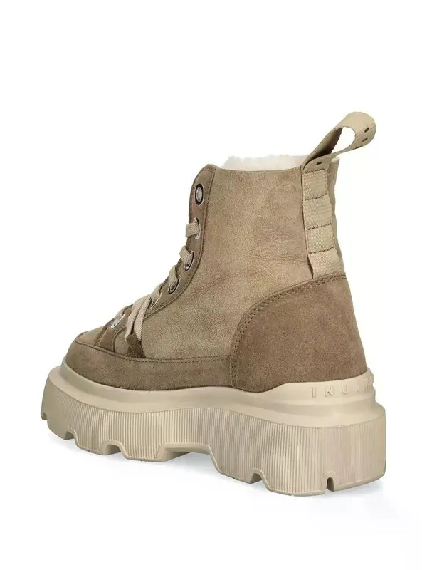Inuikii Suede Lace-up Boots With Shearling Lining
