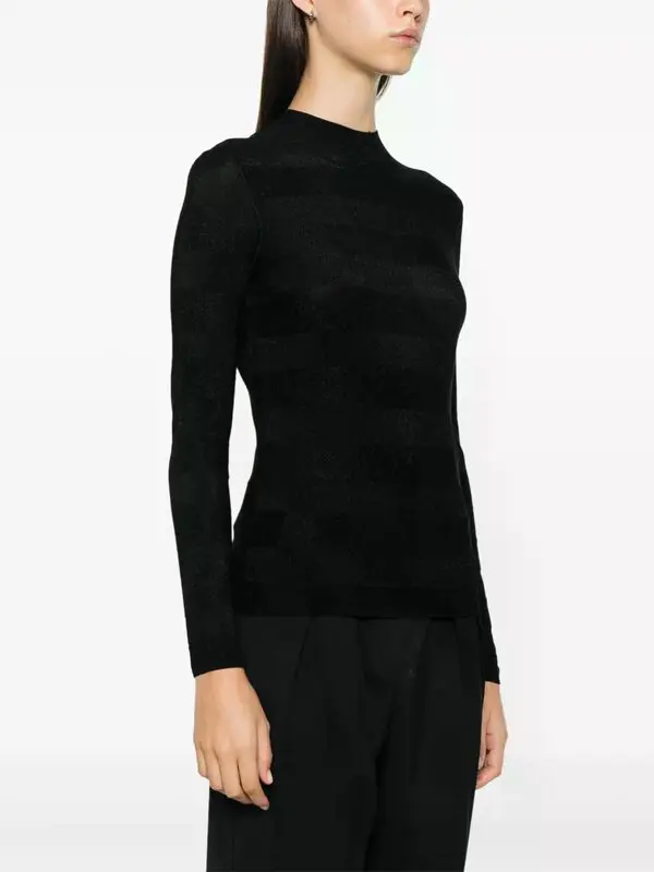 Emporio Armani Seamless Mock Neck Sweater With Lurex Detailing