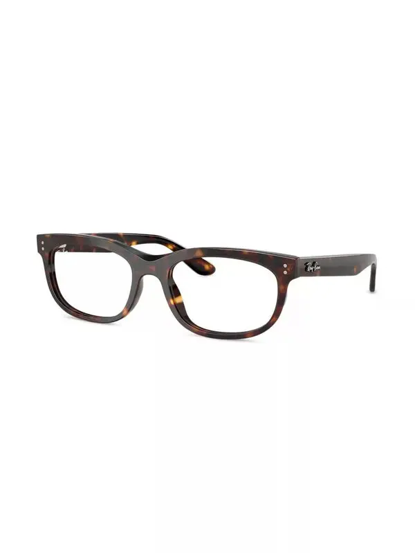 Ray-ban Tortoiseshell Effect Rectangle Eyeglasses - Brown