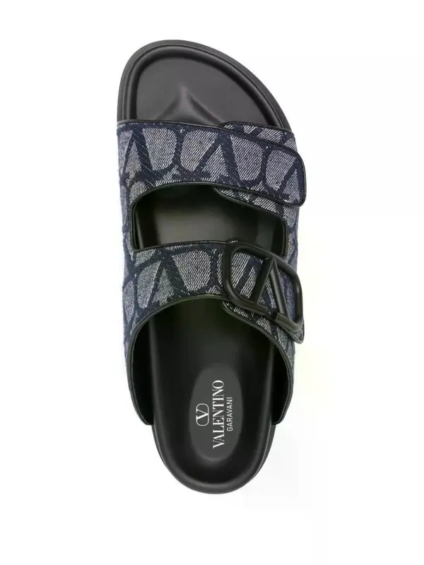Valentino Garavani Vlogo Signature Denim Sandals