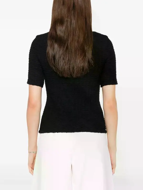 Vince Cotton-blend V-neck T-shirt With Smocked Panels - Black
