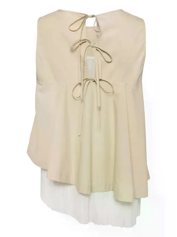SHANSHAN RUAN Sleeveless Tiered Pleated Top