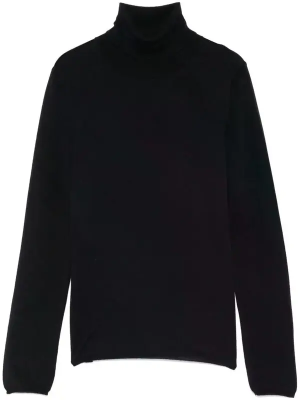 ZANONE Navy Virgin Wool Blend Fine-knit High-neck Sweater