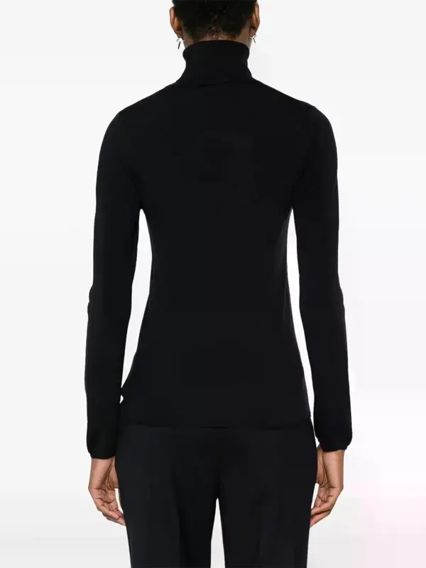ZANONE Navy Virgin Wool Blend Fine-knit High-neck Sweater