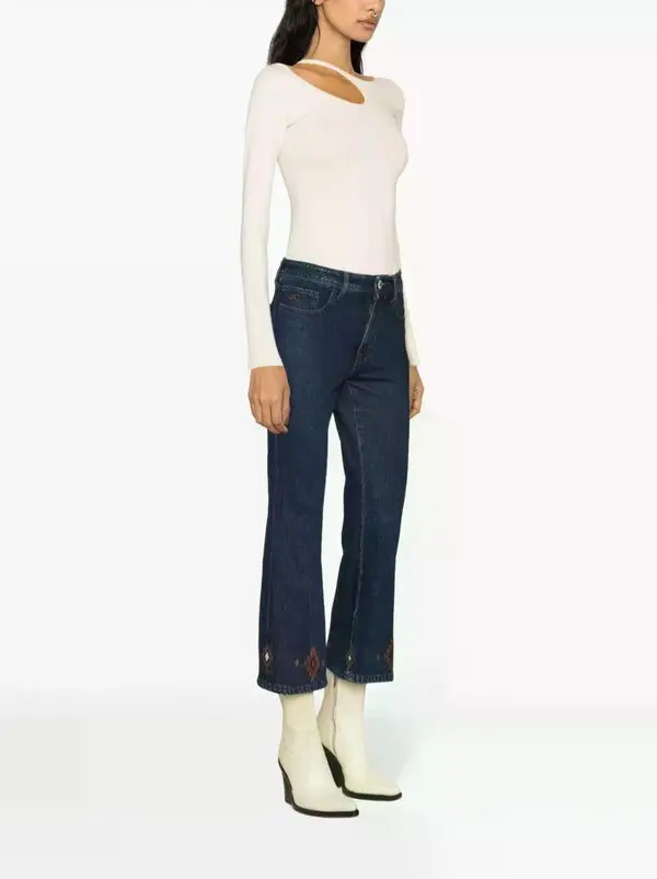 Jacob Cohen Victoria Cropped Embroidered Jeans
