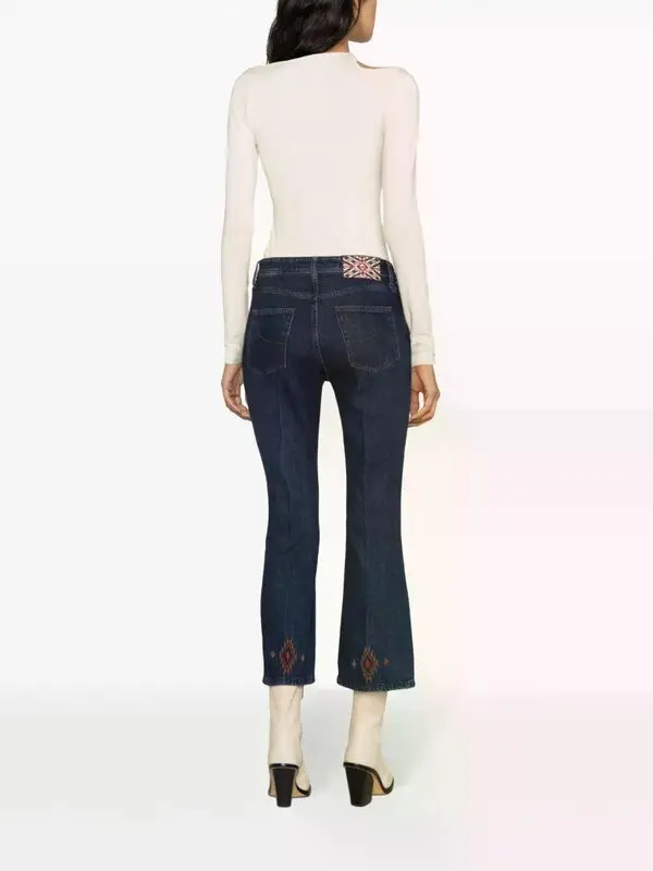 Jacob Cohen Victoria Cropped Embroidered Jeans