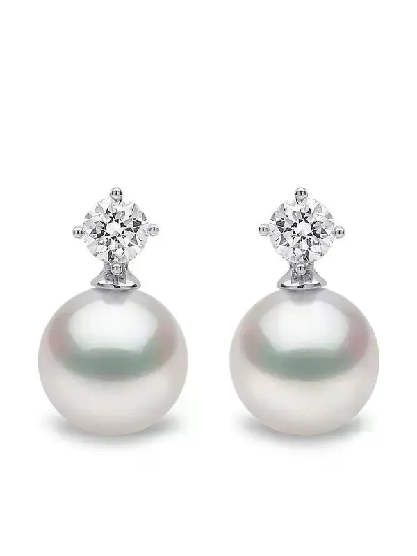 Yoko London 18kt White Gold Akoya Pearl Earrings - Silver