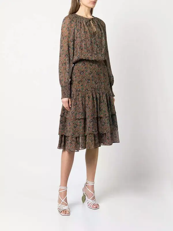 Veronica Beard Tunis Floral-print Midi Dress