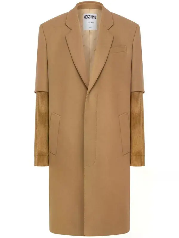 Moschino Notched Lapel Single-breasted Coat - Brown