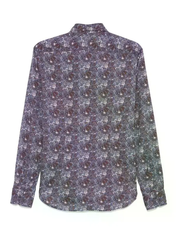 ORIAN Paisley Print Shirt - Blue