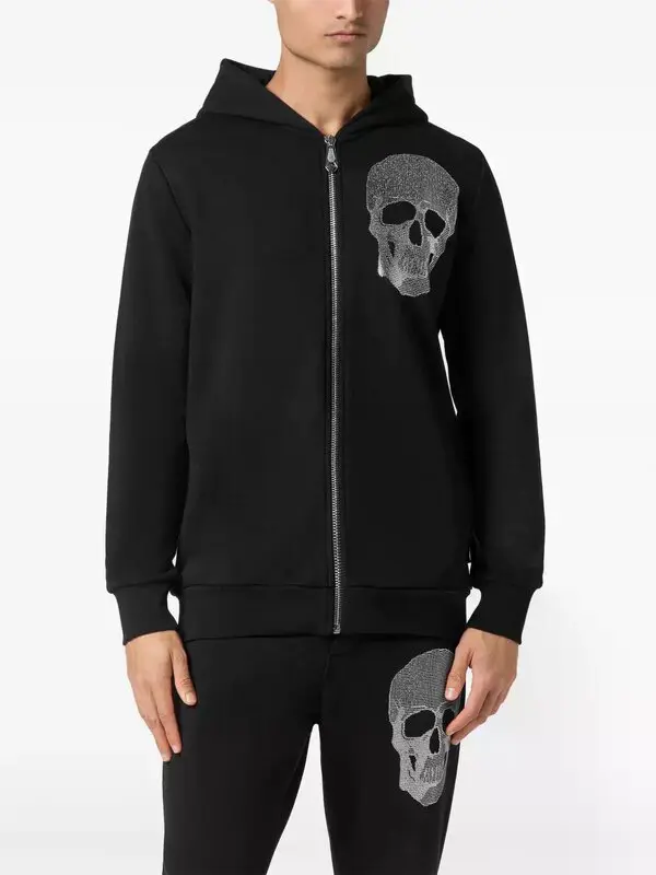 Philipp Plein Embroidered Zipped Hoodie