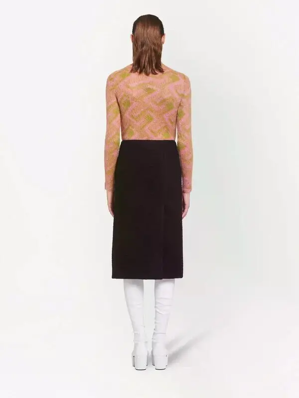 Prada Button-detail Midi Skirt