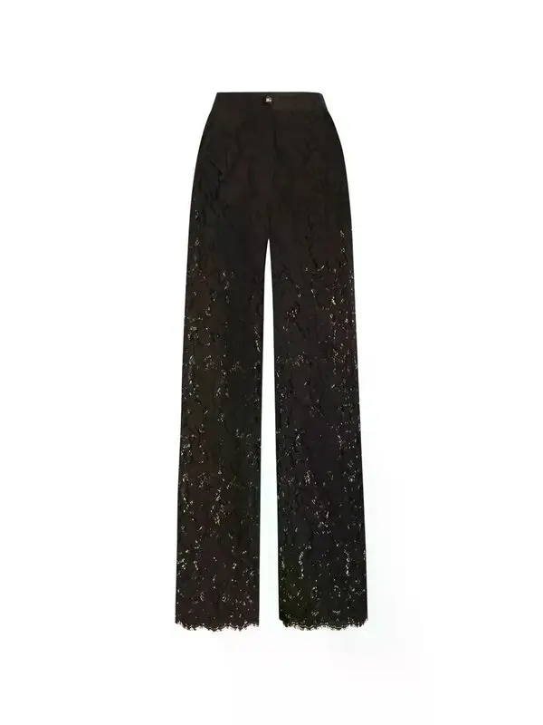 Dolce & Gabbana Floral Lace Trousers - Black