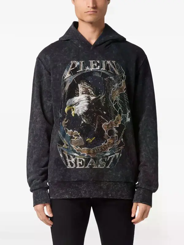 Philipp Plein Logo-embellished Hoodie - Black