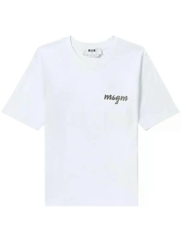MSGM Logo-print Short-sleeve T-shirt - White