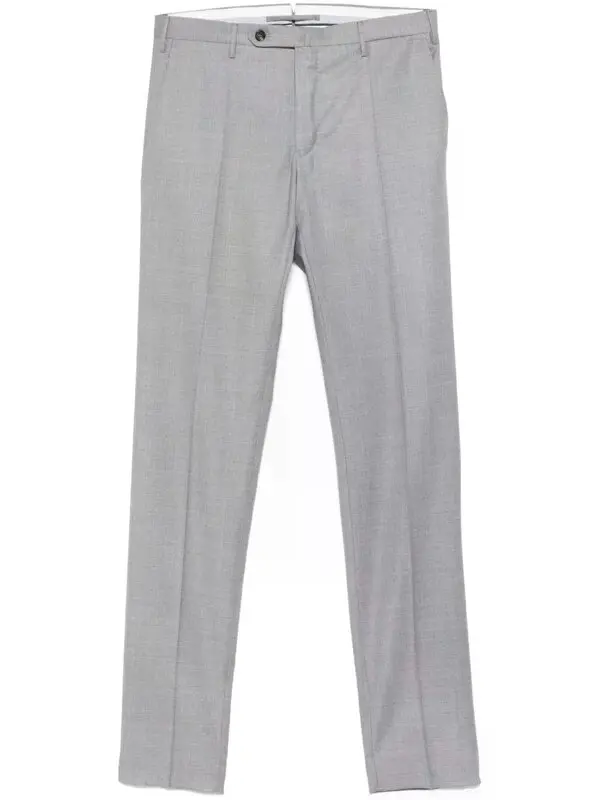Incotex Virgin Wool Slub-texture Trousers - Grey