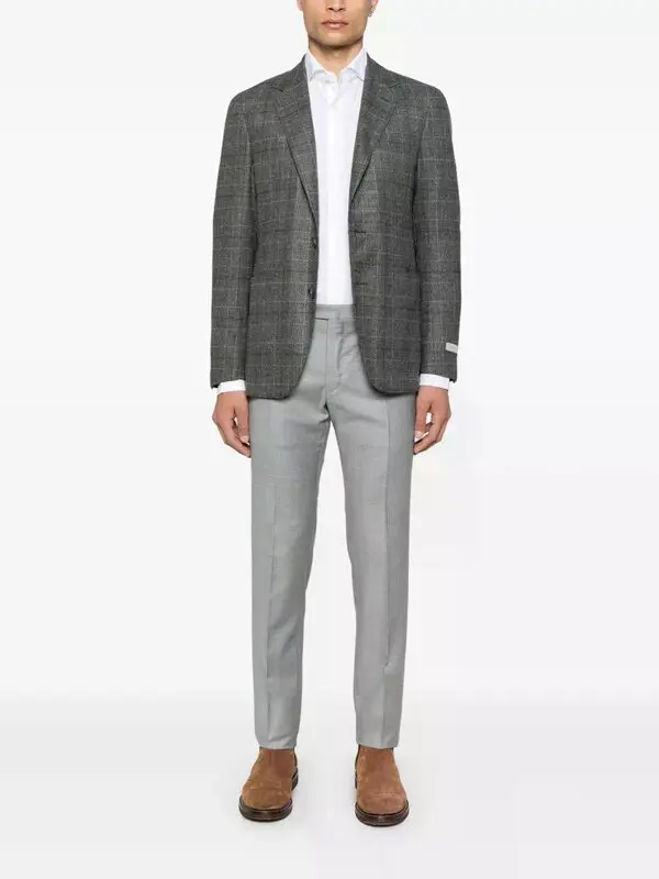 Incotex Virgin Wool Slub-texture Trousers - Grey