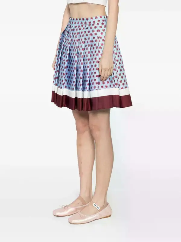 MACGRAW Pleated Monogram Skirt