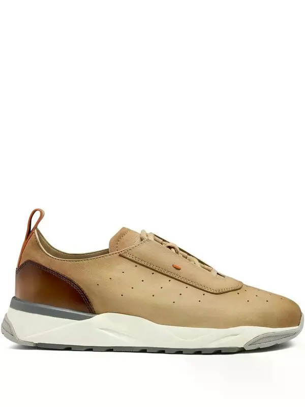 Santoni Leather Lace-up Sneakers