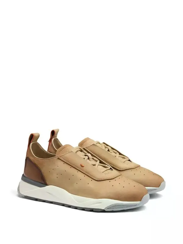 Santoni Leather Lace-up Sneakers