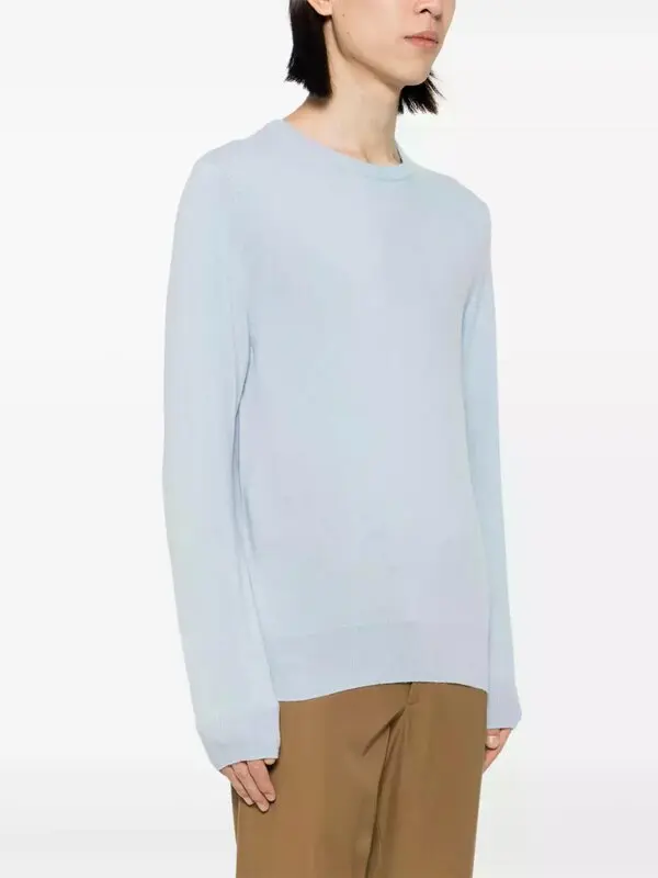 N.peal Oxford Round Neck Jumper - Blue