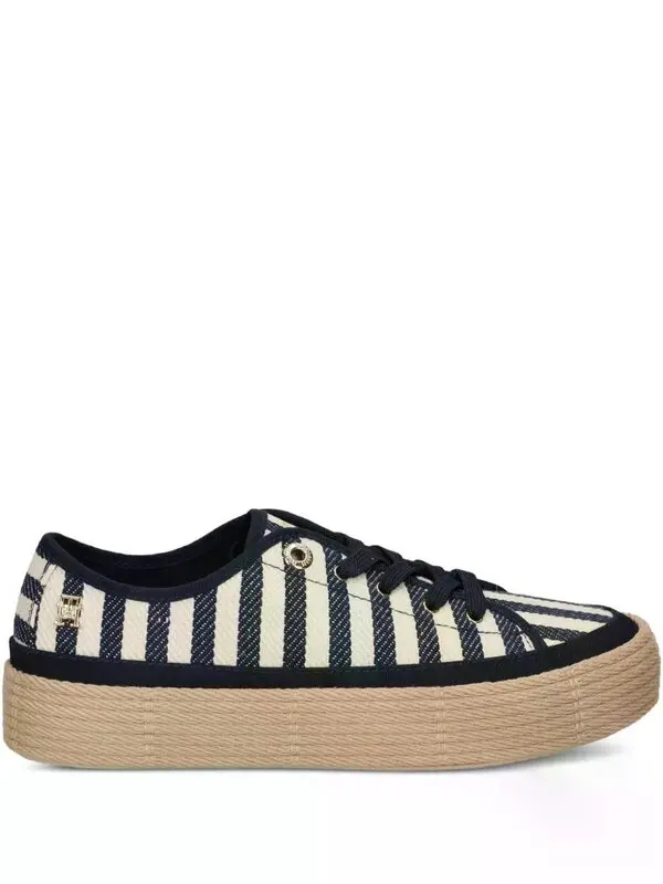 Tommy Hilfiger Striped Platform Lace-up Sneakers - Blue
