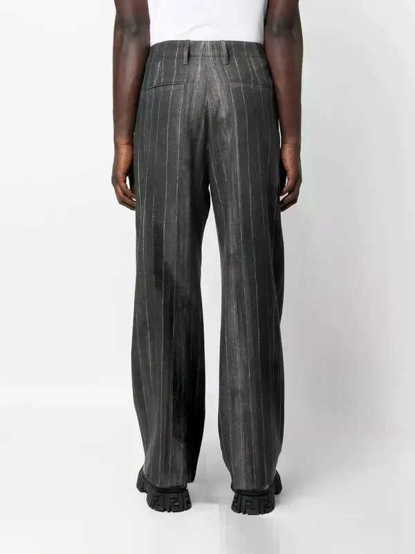 Versace Striped Tailored Trousers - Grey