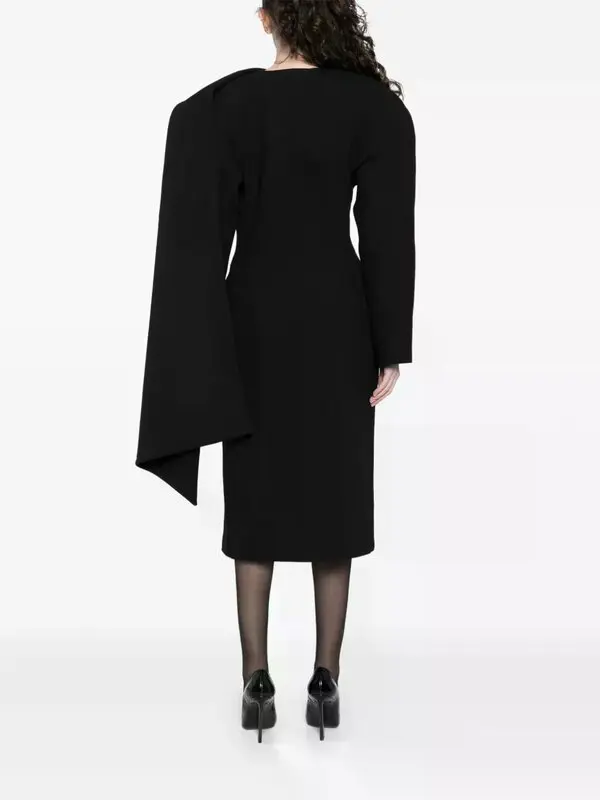 MUGLER Wool Blend Scarf Collar Coat