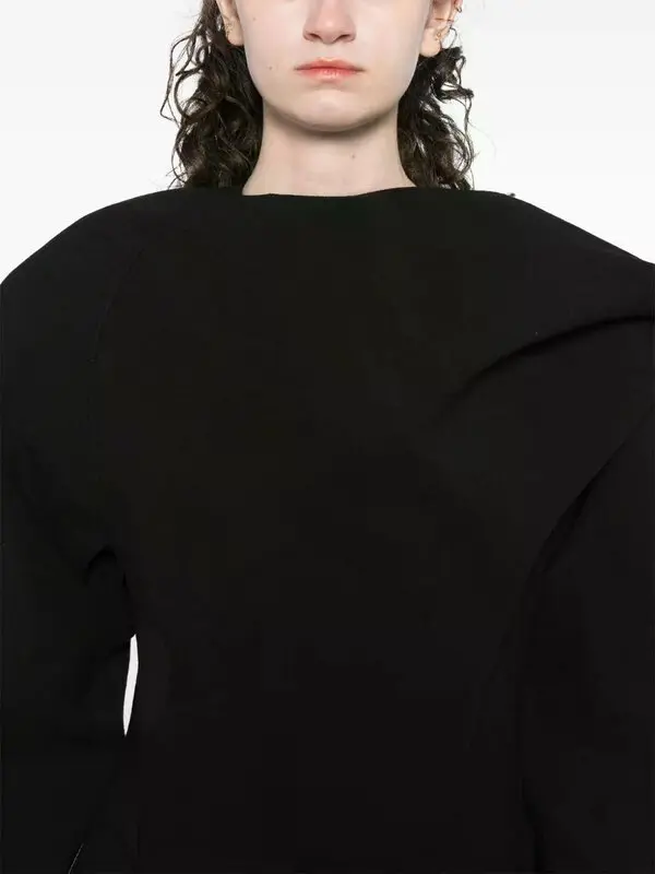 MUGLER Wool Blend Scarf Collar Coat