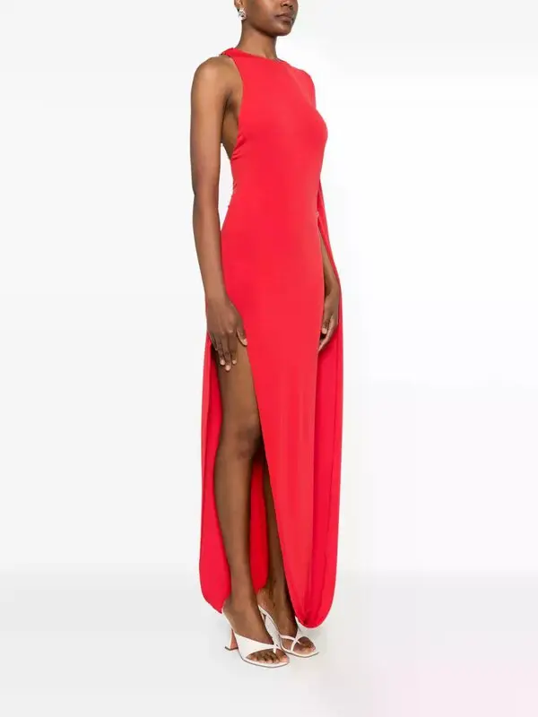 NISSA One-sleeve Maxi Dress With Side Slit