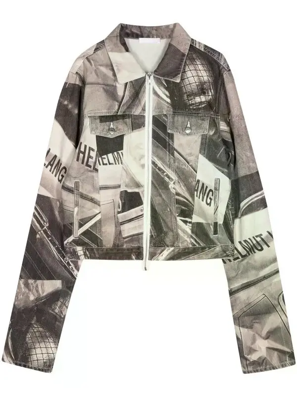 Helmut Lang Car Print Denim Shirt Jacket