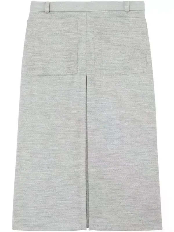 Burberry Box Pleat Wool-blend Skirt - Grey