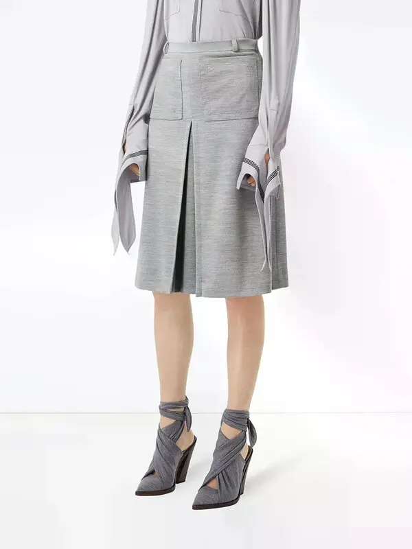 Burberry Box Pleat Wool-blend Skirt