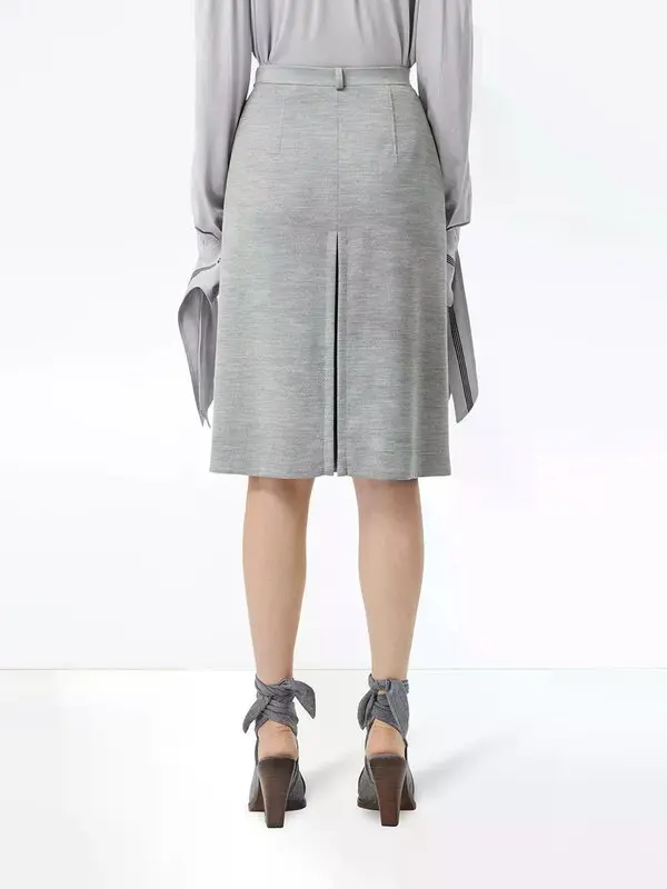 Burberry Box Pleat Wool-blend Skirt